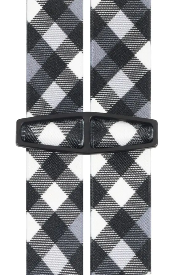 Black & White Diamond Chequered Slim Braces | Dobell