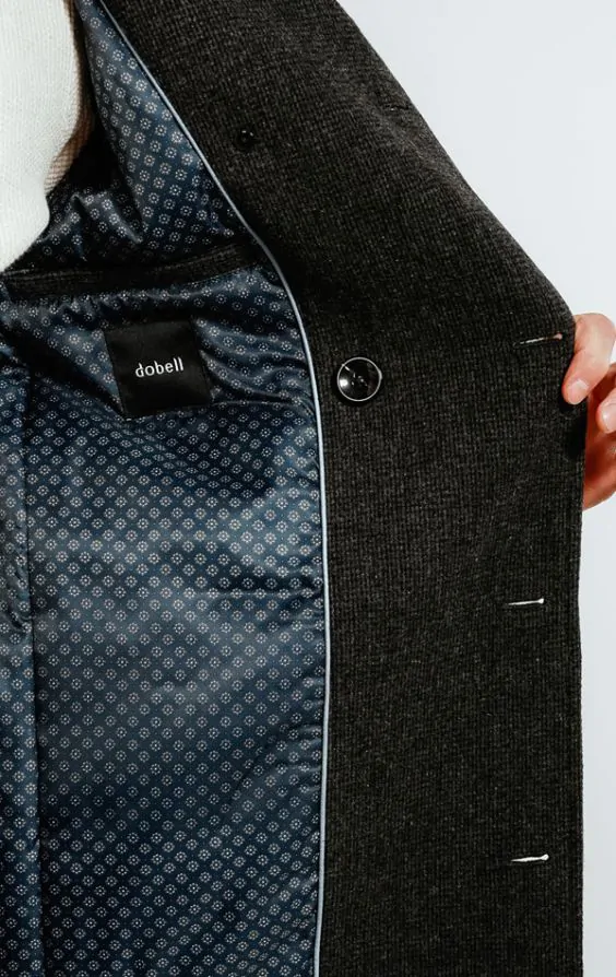 Dobell Charcoal Grey Reefer Overcoat | Dobell