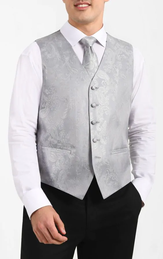 Dobell Antique Silver Paisley Vest | Dobell
