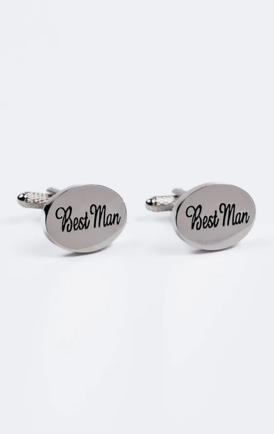 Silver Coloured Best Man Cufflinks | Dobell