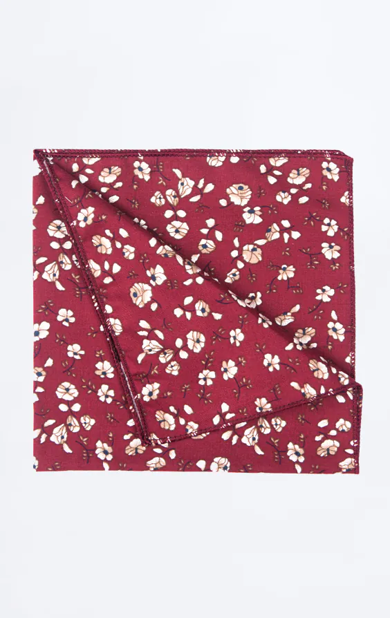 Red and White Floral Handkerchief | Dobell