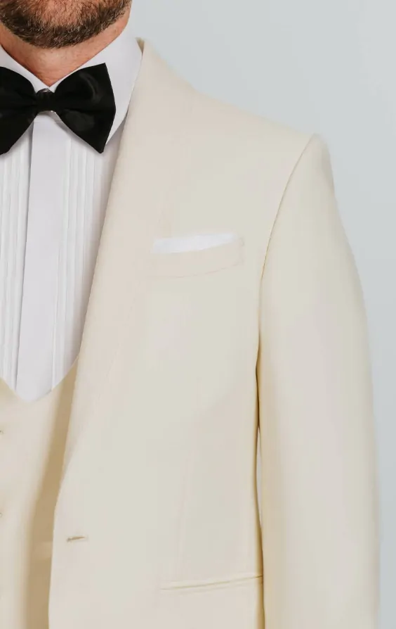 White Shawl Lapel 3 Piece Tuxedo Dobell