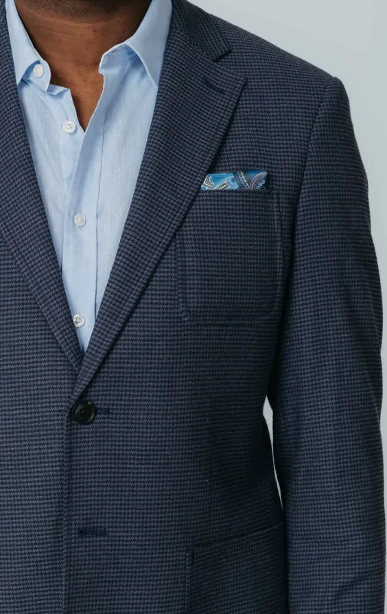 Navy Puppytooth Check Jacket | Dobell