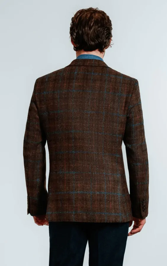 Harris Tweed Dark Brown Check Tweed Jacket | Dobell