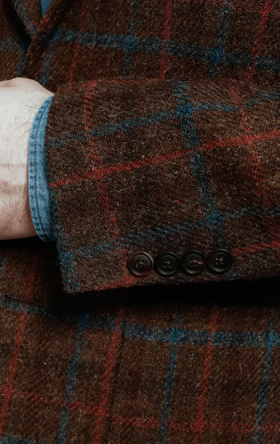 Harris Tweed Dark Brown Check Tweed Jacket | Dobell