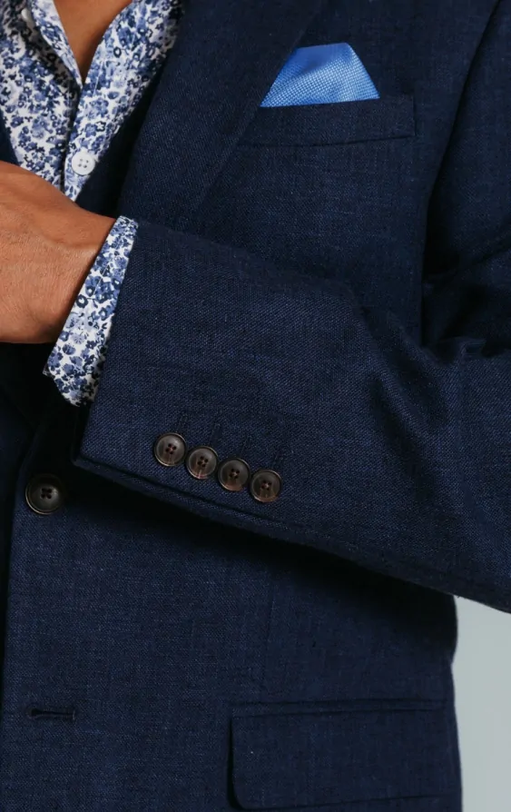 Navy Linen Suit | Dobell