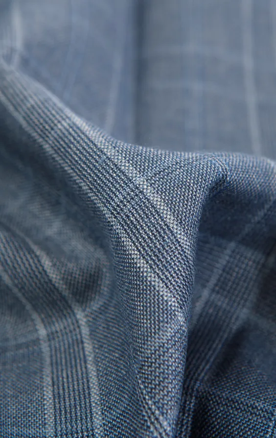 Dobell Light Blue Check Suit with Peak Lapel | Dobell