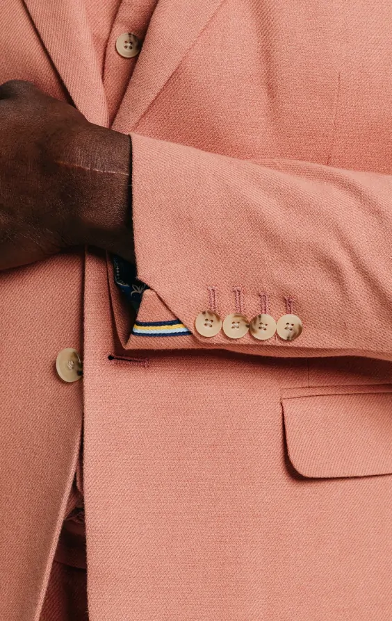 Coral Linen Twill Casual Suit | Dobell