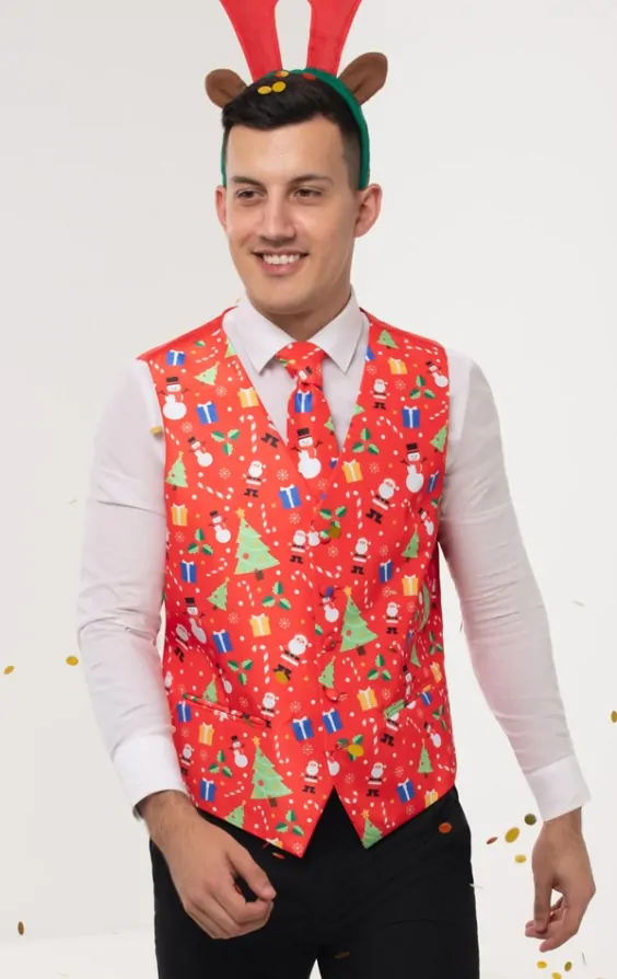 Festive Fun Red Christmas Vest | Dobell