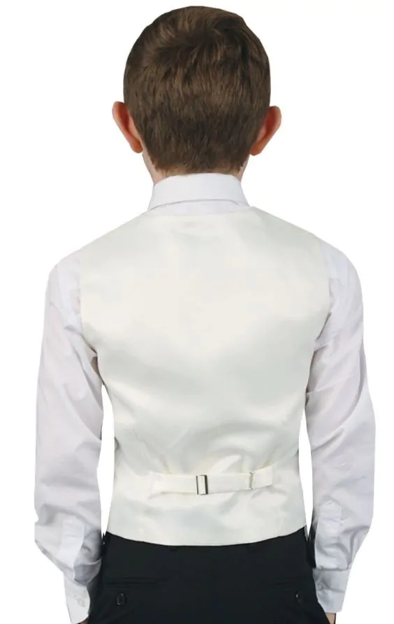 Dobell Boys Pearl White Paisley Vest | Dobell