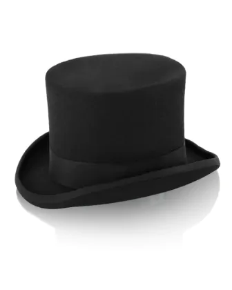Traditional Wool Felt Black Top Hat by Christys' London | Dobell