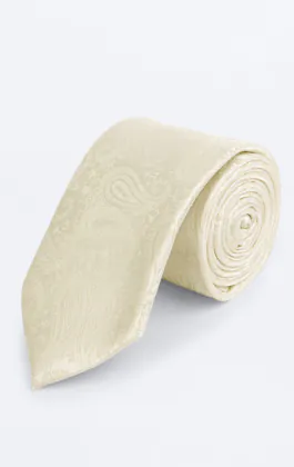 Cream Paisley Tie | Dobell