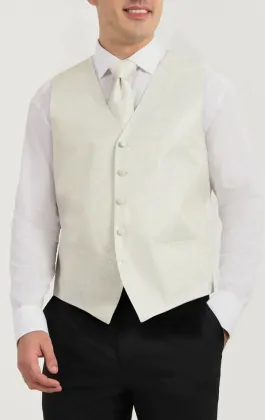 Dobell Pearl Ivory Paisley Vest | Dobell