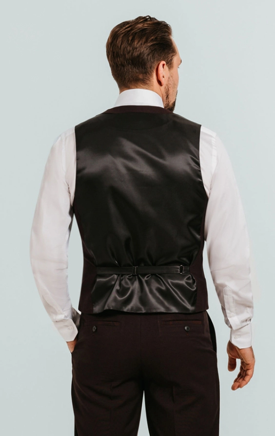 Dobell Burgundy Double Breasted Tuxedo Vest | Dobell